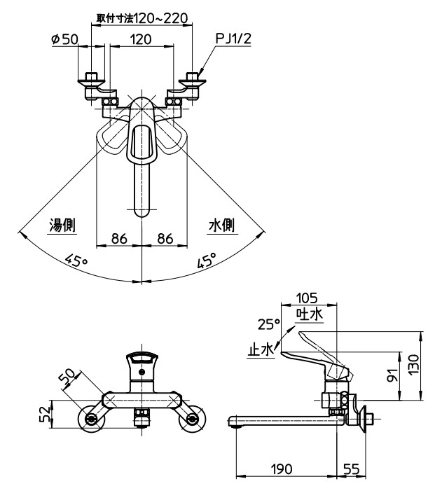 K17CE-13 シングル混合栓【SANEI株式会社】のことなら水道部品・水まわりの専門店ONLINE JP（オンライン）